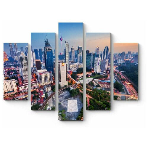 Модульная картина Сплетение дорог у Куала-Лумпур105x84