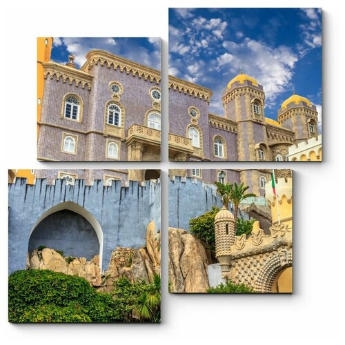 Модульная картина Красочный замок Синтра в Португалии100x100