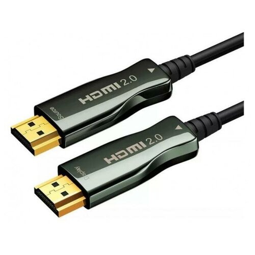 Кабель HDMI [AOC-HM-HM-50M] Wize, оптический, 50 м, 4K/60HZ, v.2.0, ARC, 19M/19M, черный, коробка