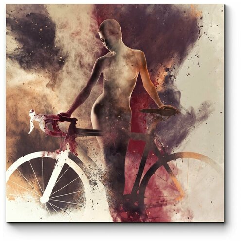 Модульная картина Девушка с велосипедом 40x40