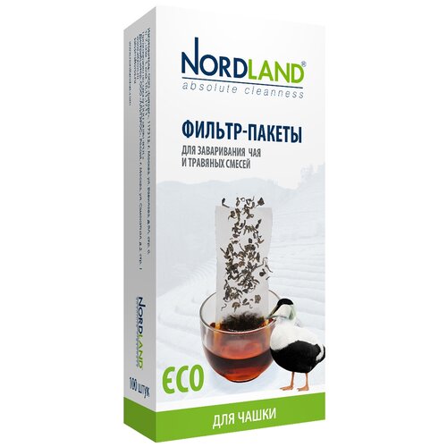 Фильтр-пакеты для заваривания Nordland для чая и травяных смесей, сборов, для чашки 100 шт. белый 100 шт. 0.06 кг 6.4 см 13.4 см
