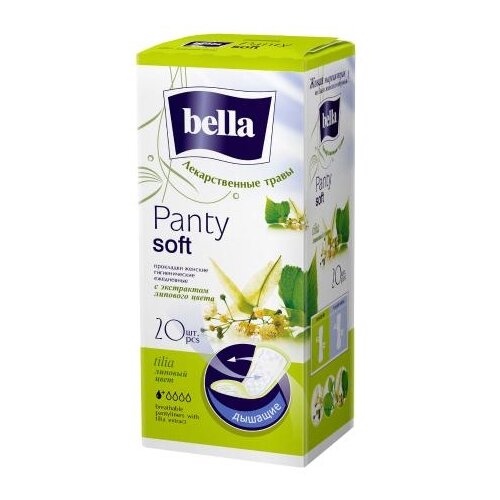 Bella прокладки ежедневные Panty soft tilia, 1 капля, 20 шт., белый