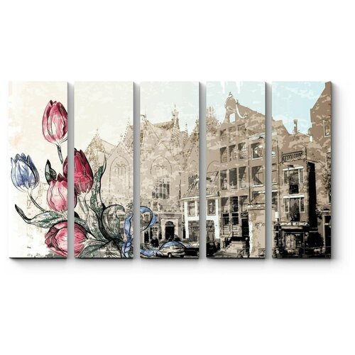 Модульная картина Винтажный Амстердам 120x72