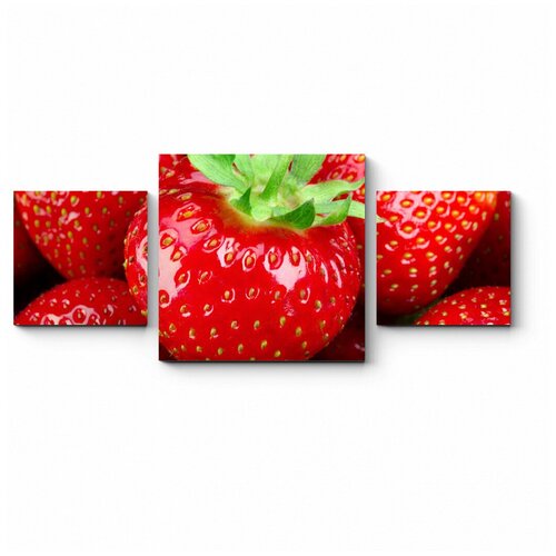 Модульная картина Спелые ягоды клубники 110x47