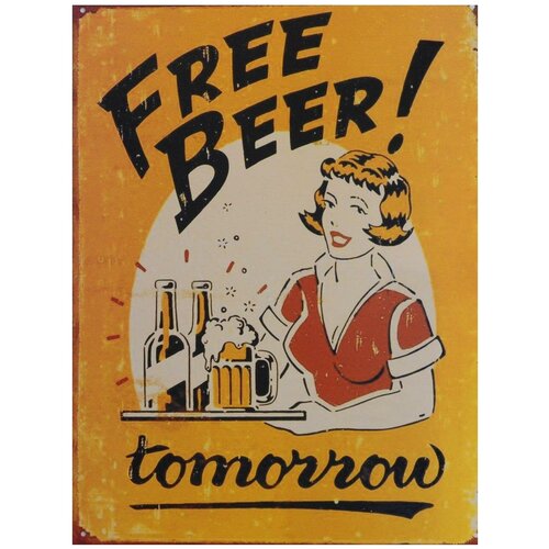 Постер / Плакат / Картина Рекламный плакат - Пиво Free Beer 50х70 см в раме