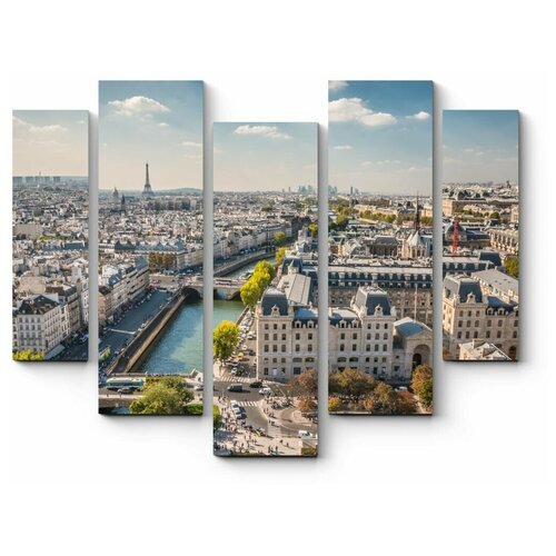 Модульная картина Пролетая над Парижем151x123