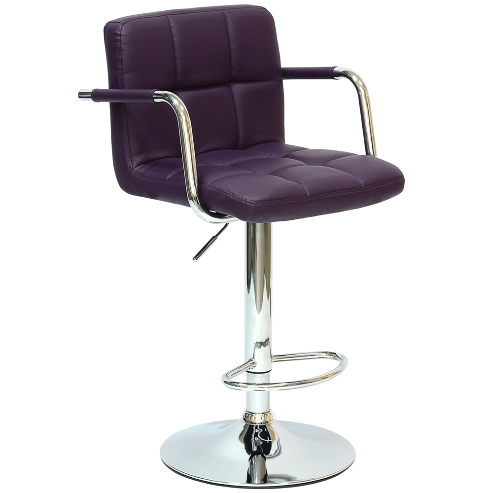 Барный стул Barneo N-69 Kruger Arm фиолетовая экокожа