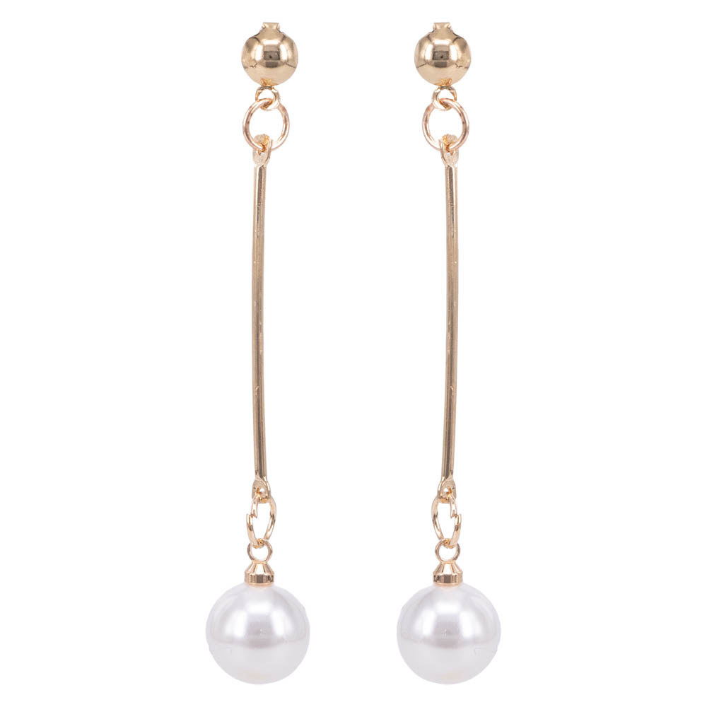 Серьги подвески из бижутерного сплава OTOKODESIGN 1-56579, жемчуг искусственный