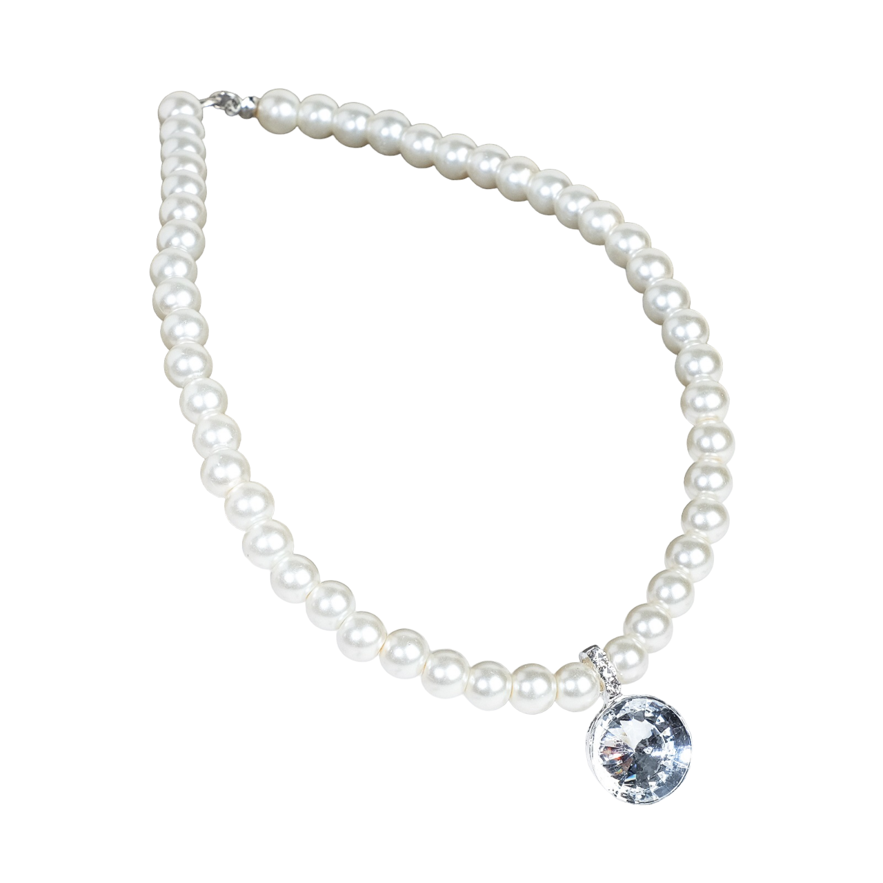 Набор 2 предмета: серьги, колье "Антуанетта" кристаллы, цвет белый в серебре, 40см