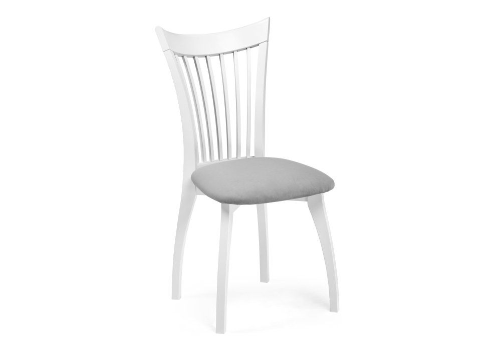Деревянный стул Woodville Лидиос серый велюр/белый