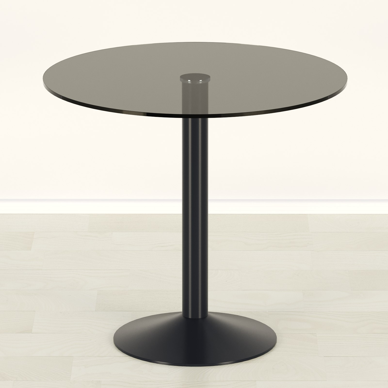 Стеклянный стол Mebel Apartment Троя 18 серый/черный D65