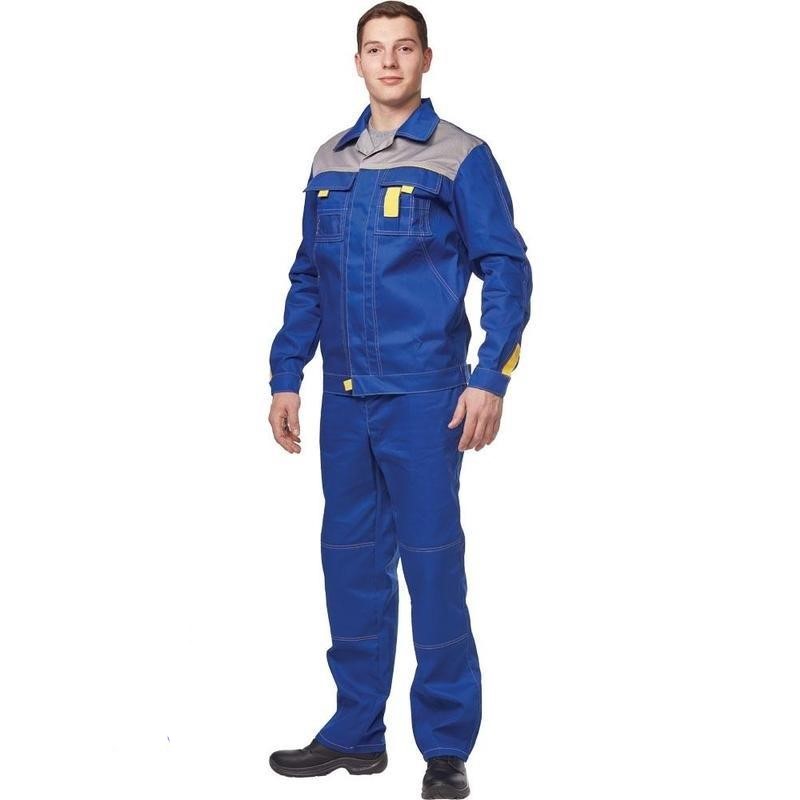 Костюм рабочий NoBrand 1538670-K серый/синий 56-58, 158-164