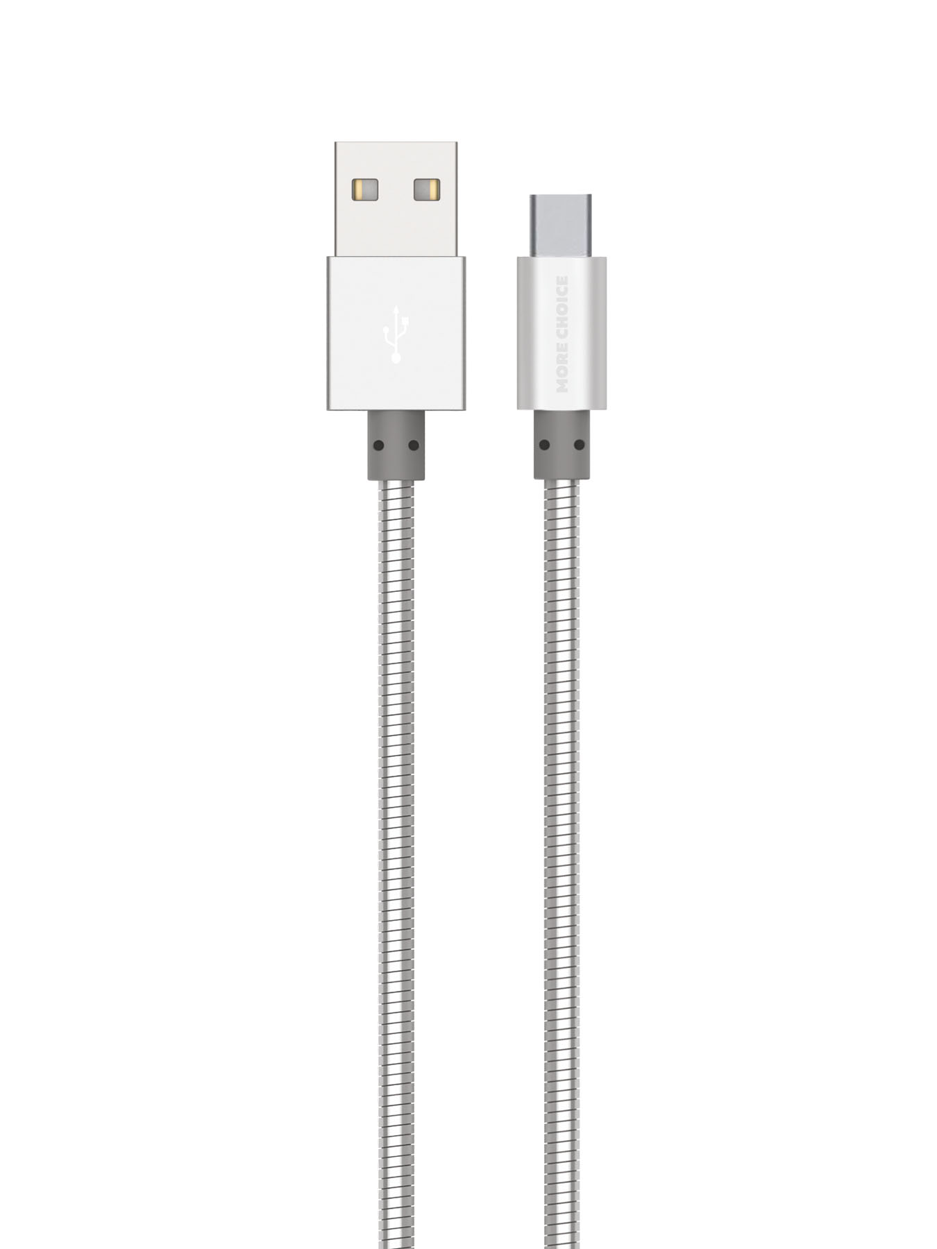 Дата-кабель More choice K31a USB 2.1A для Type-C металл 1м Silver