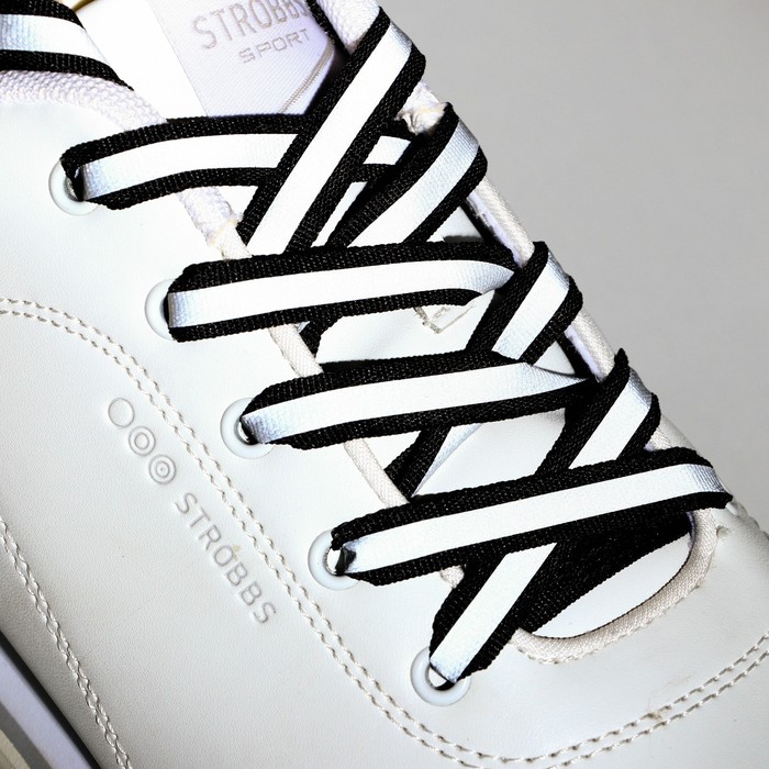 Шнурки для обуви NAZAMOK, 110 см, светоотражающие, чёрный
