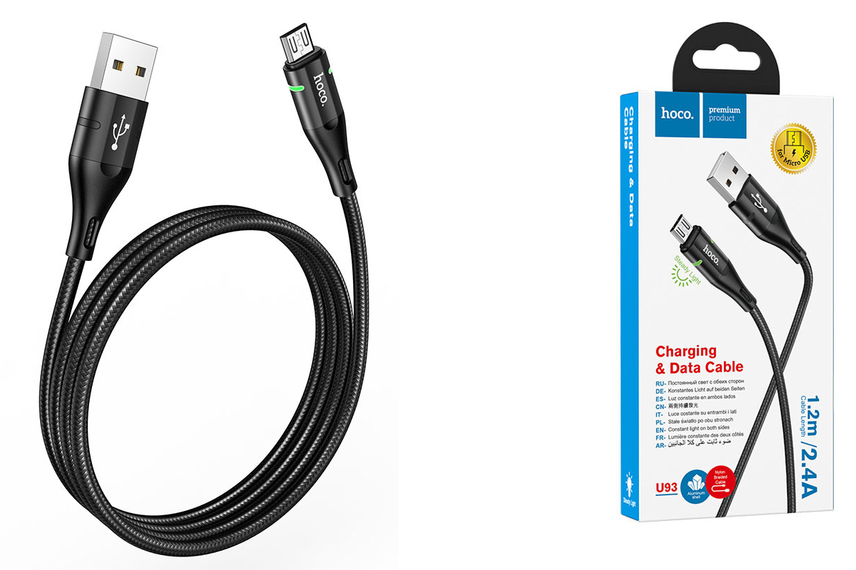 Кабель U93 Shadow charging cable for USB-Micro 1,2м