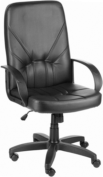 Кресло офисное Менеджер Ультра кожзам черный
