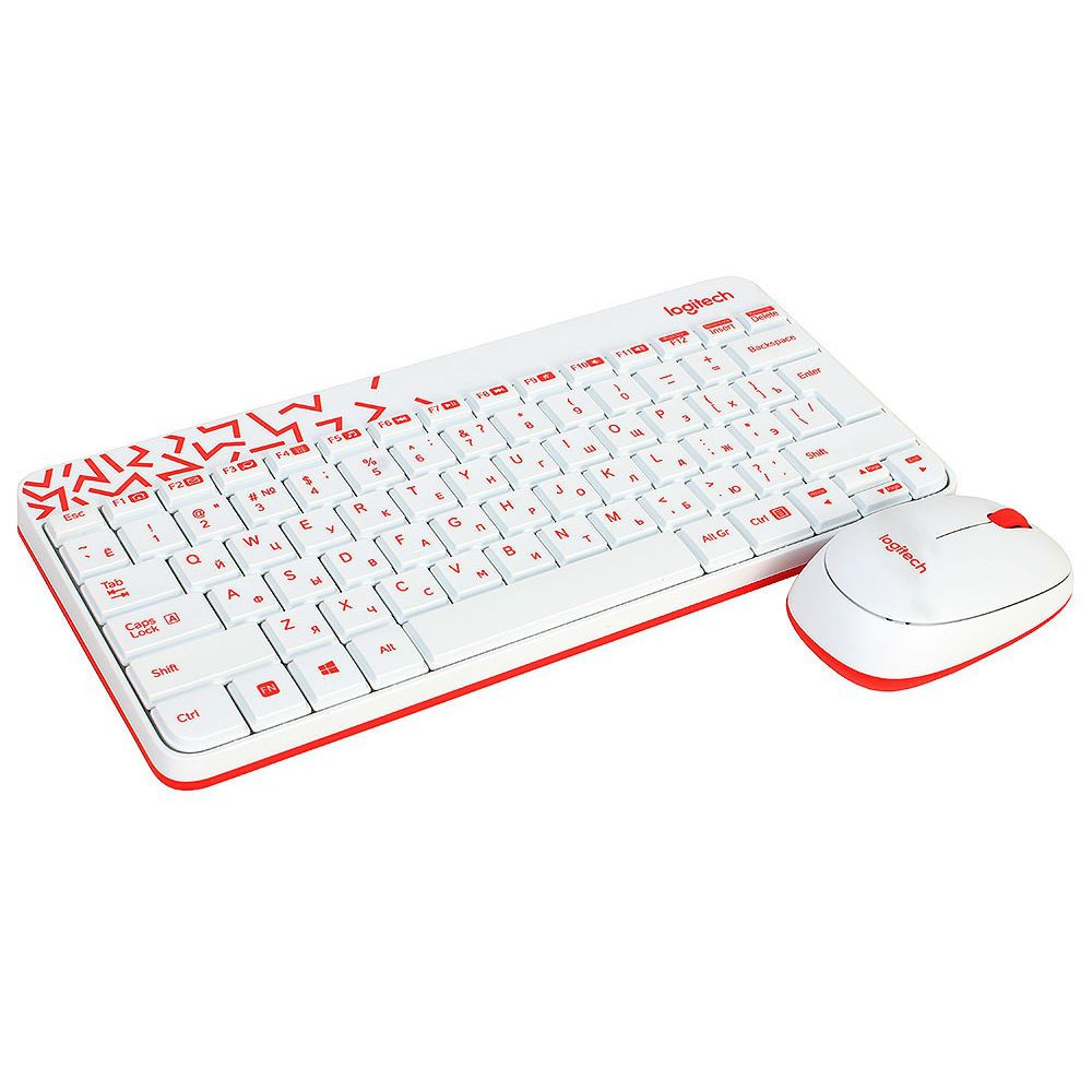 Комплект клавиатура+мышь Logitech Wireless Combo MK240 Nano White