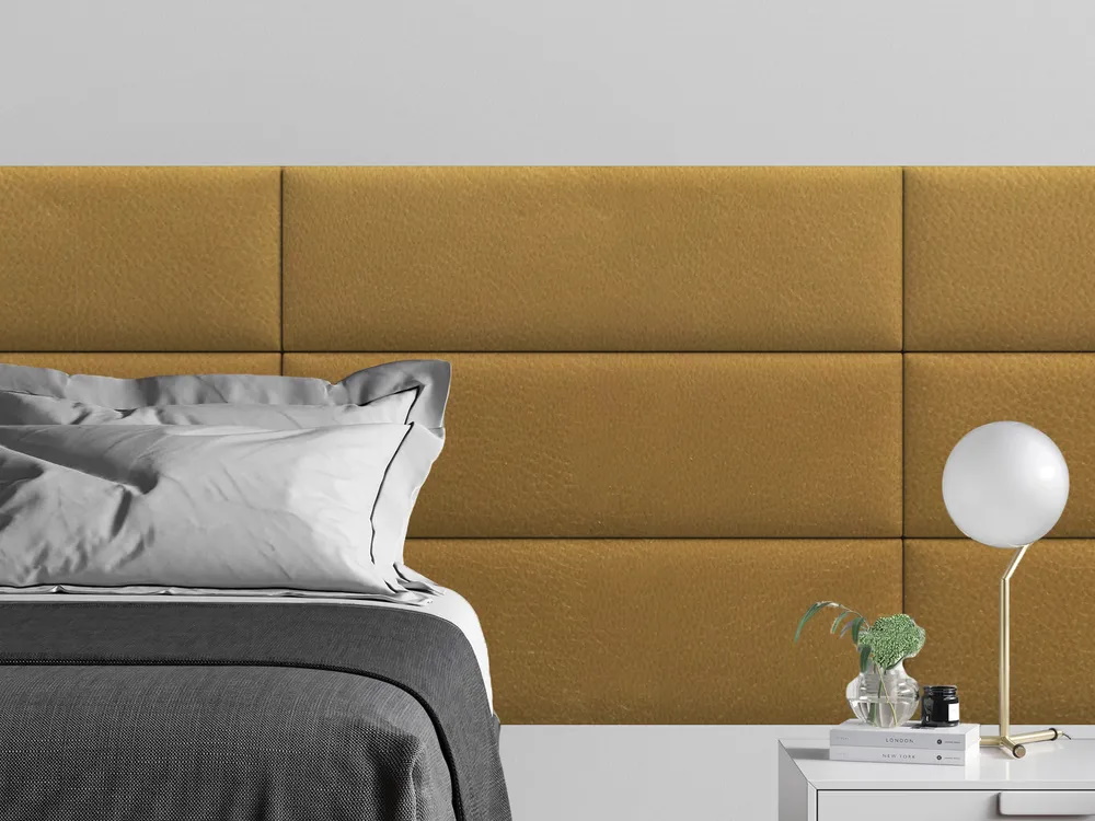 Мягкое изголовье кровати Eco Leather Gold 30х100 см 4 шт.