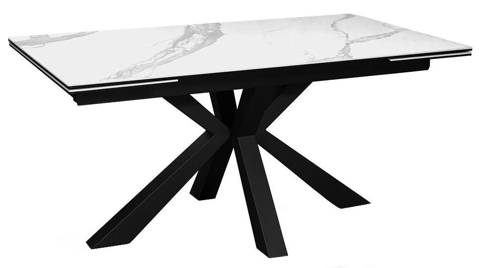 Стол DIK DikLine SFE140 Керамика Белый мрамор/подстолье черное/опоры черные