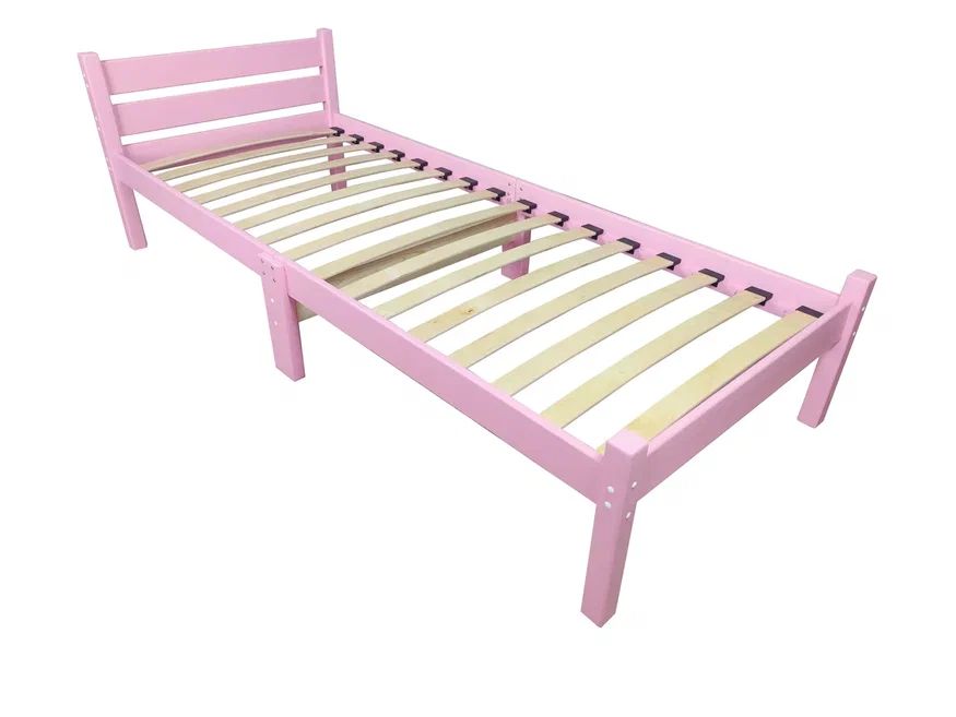 Кровать односпальная Solarius, Ортопедическая 80х190, цвет розовый