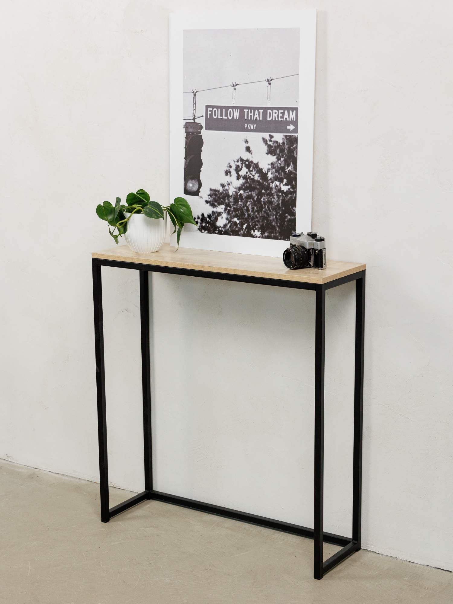 Консольный столик Юми, Дуб Сонома, 85х80х25 см