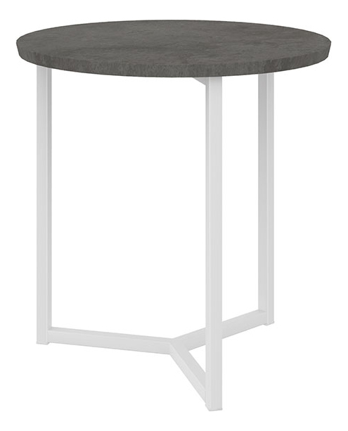 Журнальный столик круглый матовый белый Ангара 50х50х50,4 см Современный стиль, Лофт, Скан