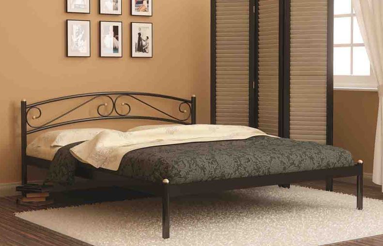 Кровать двуспальная RB Валерия с изножьем 160х200 Коричневый бархат
