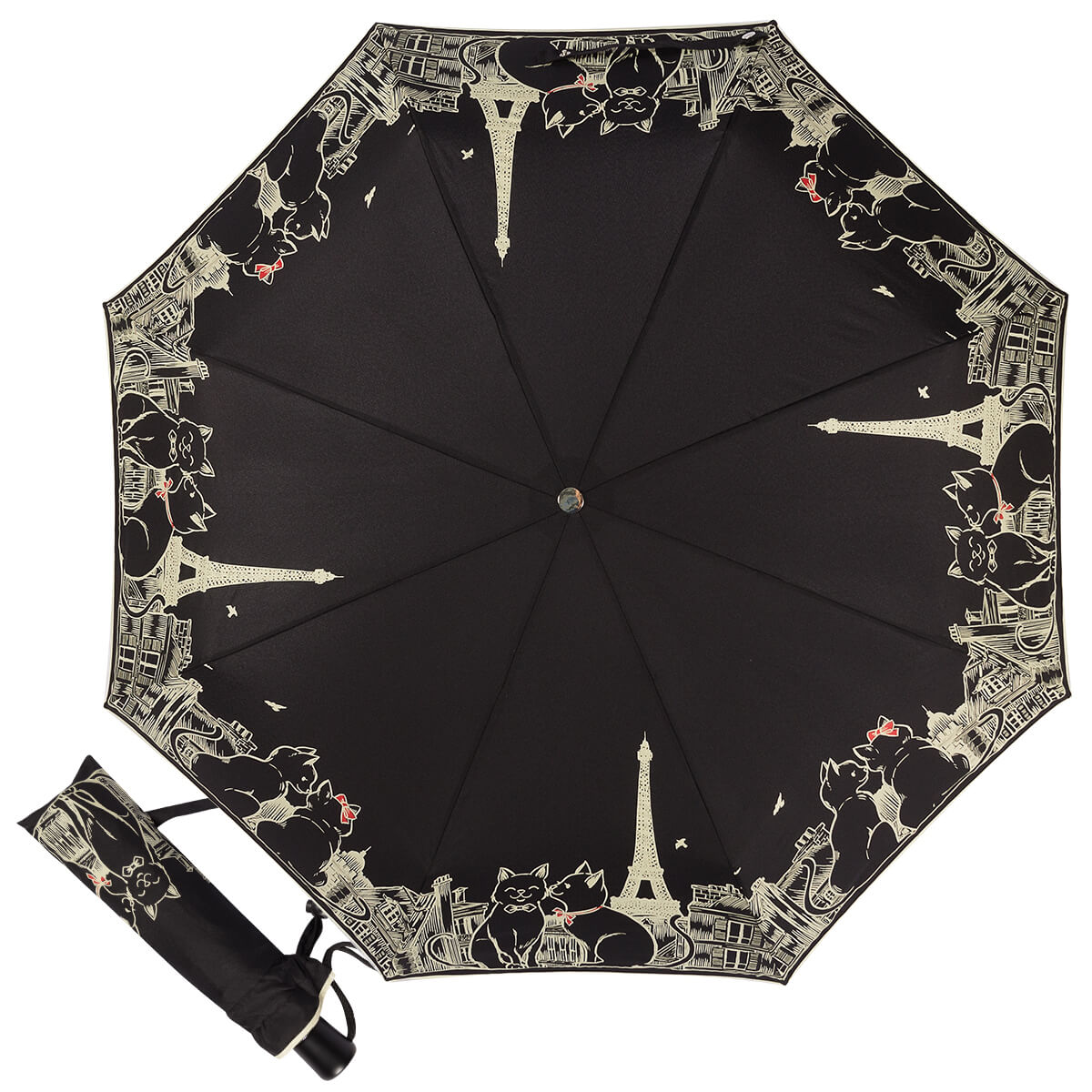 Зонт складной женский автоматический Guy De Jean 3407-OC noir
