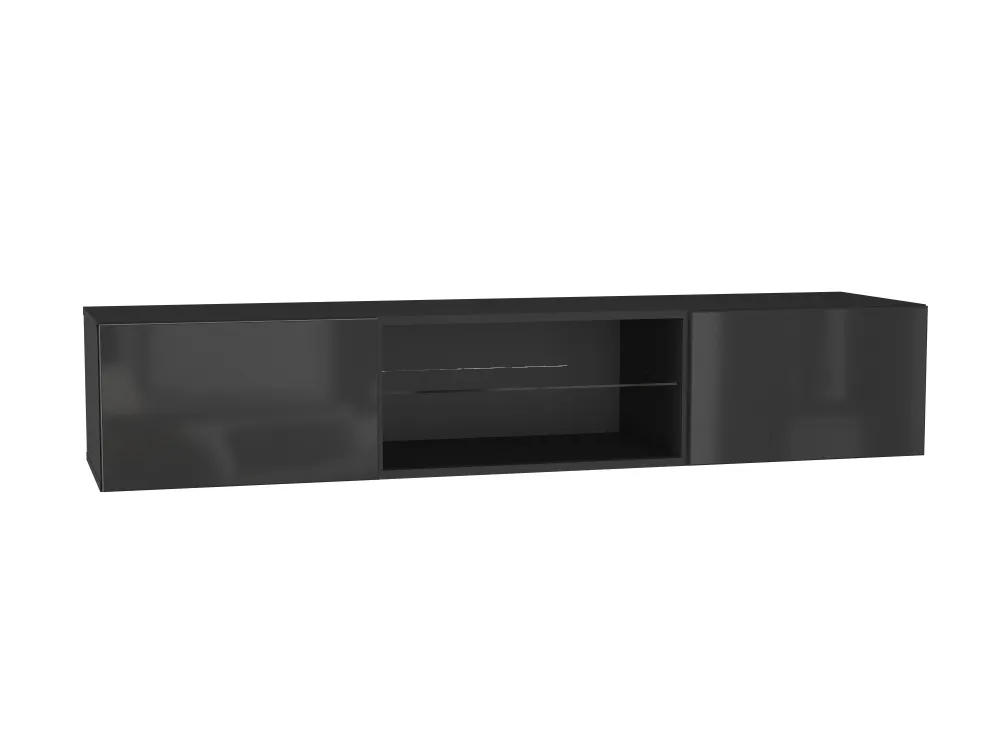 Тумба под ТВ навесная НК-Мебель POINT 33 Черный глянец 160х40х30 см