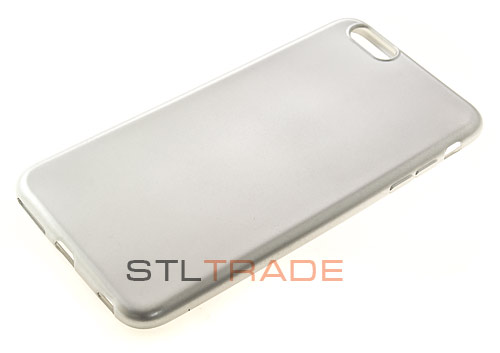 Силиконовый чехол TPU Case Металлик для iPhone 6+ серебро