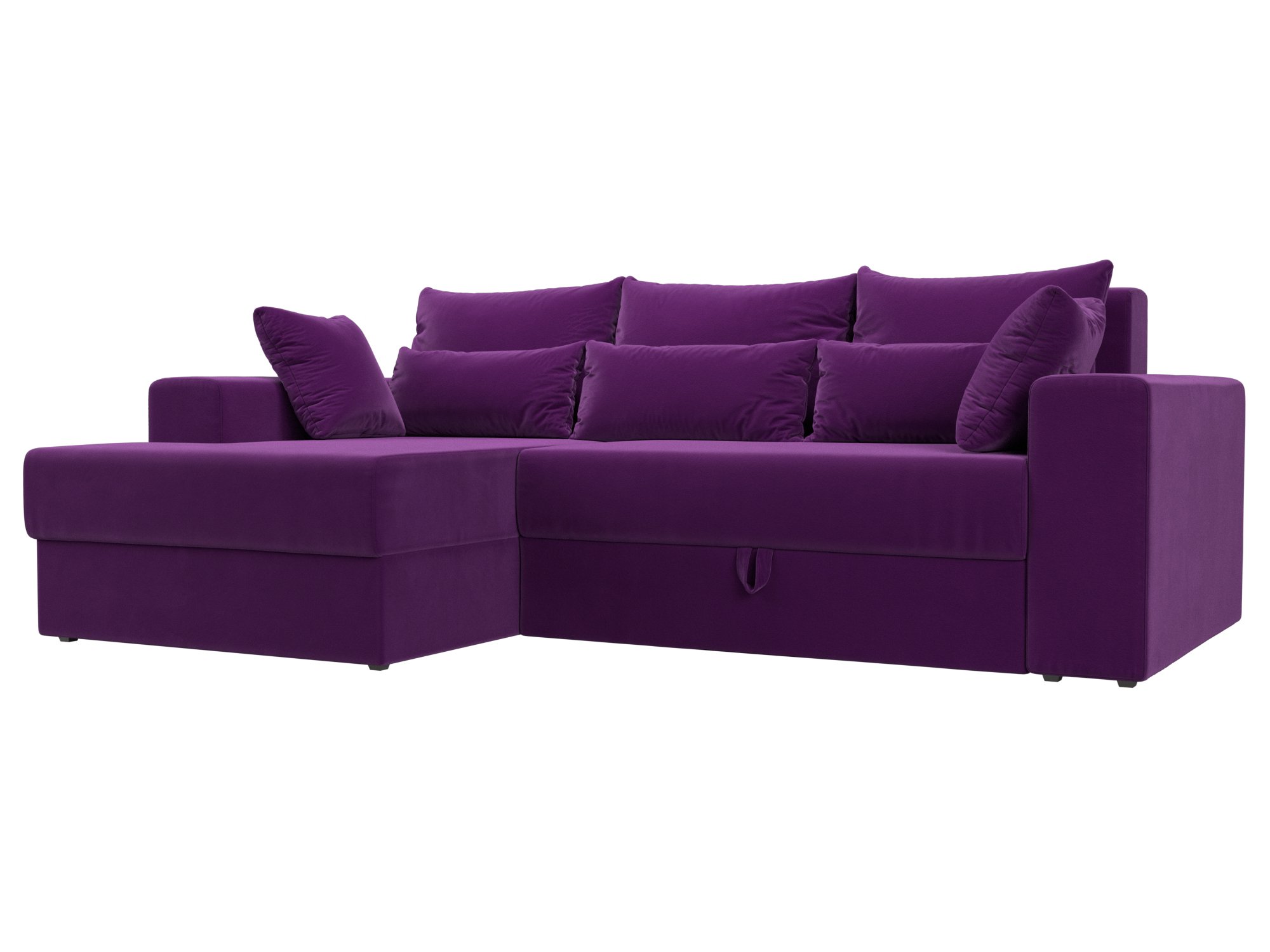 Угловой диван Лига Диванов Майами левый угол Фиолетовый (микровельвет)