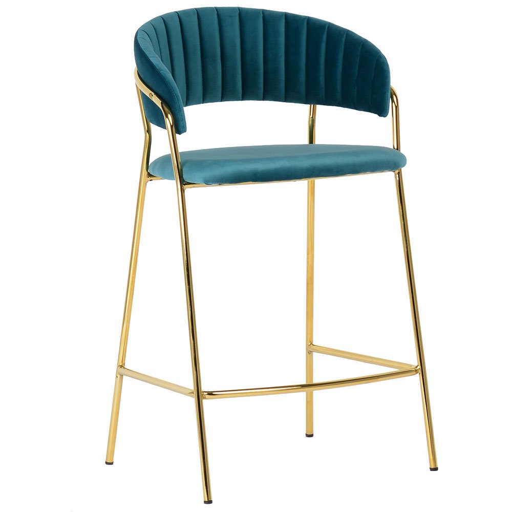 Полубарный стул Bradex Turin FR 0162, золотистый/бирюзовый