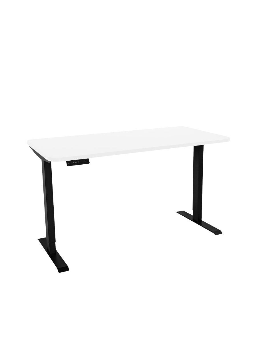 Электрический стол с подъемным механизмом LuxAlto, Белый / Черный 140x60x2.5см, 34142