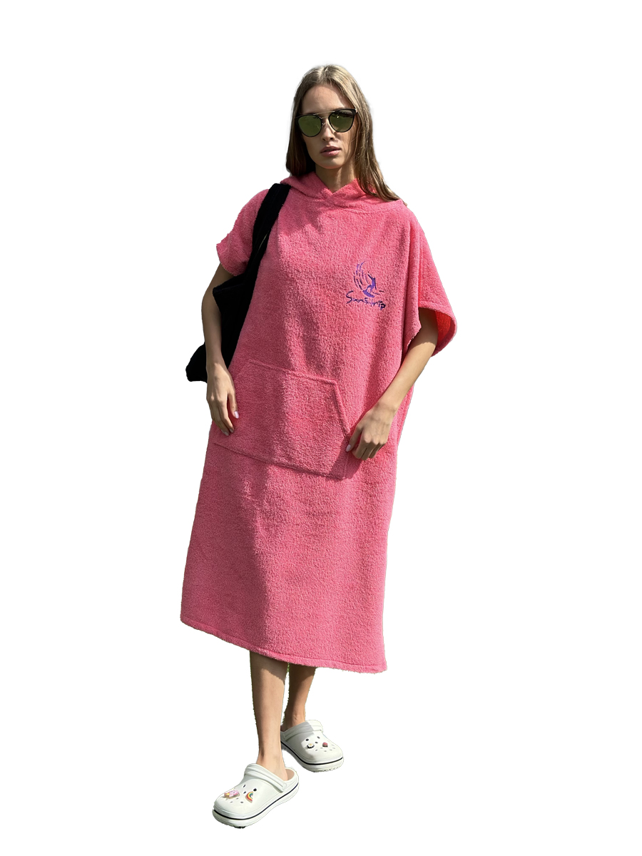 Платье домашнее женское Surf trip Пончо розовое 42-56