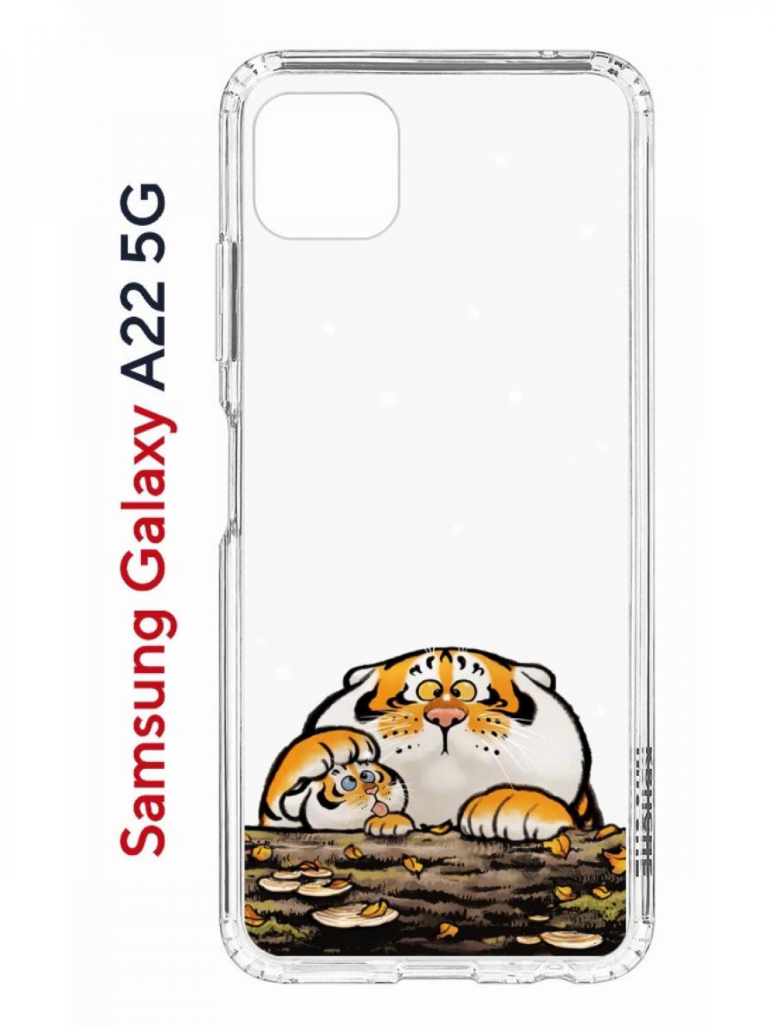 Чехол на Samsung A22s 5G с принтом Kruche Print тигр первый снег, противоударный бампер