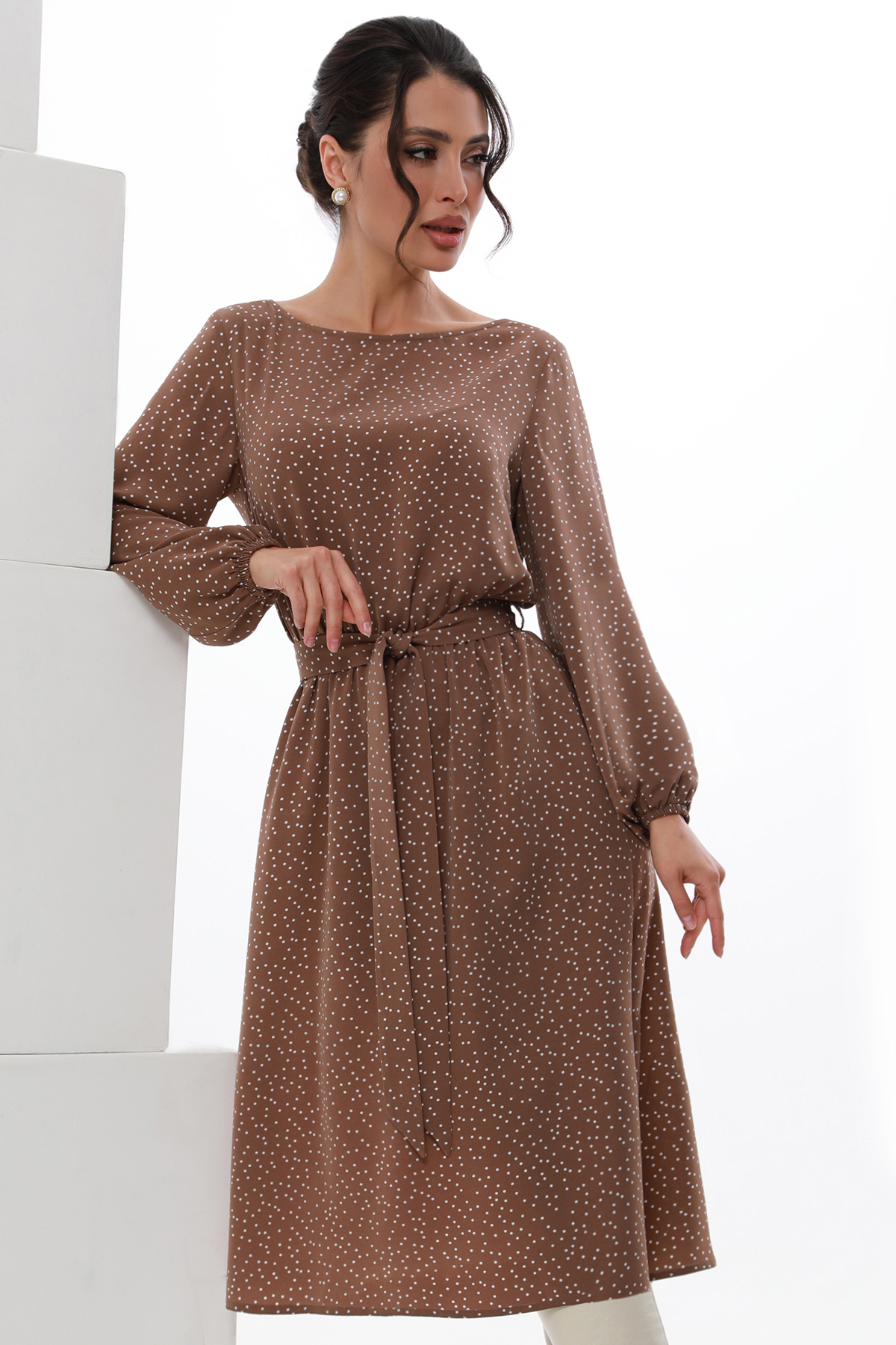 Платье женское DSTrend 0385 коричневое 56