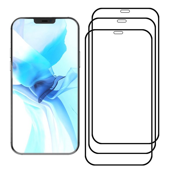 Комплект из 3х стекол  Krutoff для iPhone 12 Pro Max (6.7") черное