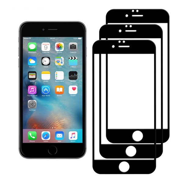 Комплект из 3х стекол  Krutoff для iPhone 6/6S черное
