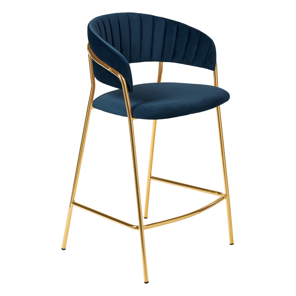 Полубарный стул Bradex Turin FR 0909, синий/золотистый