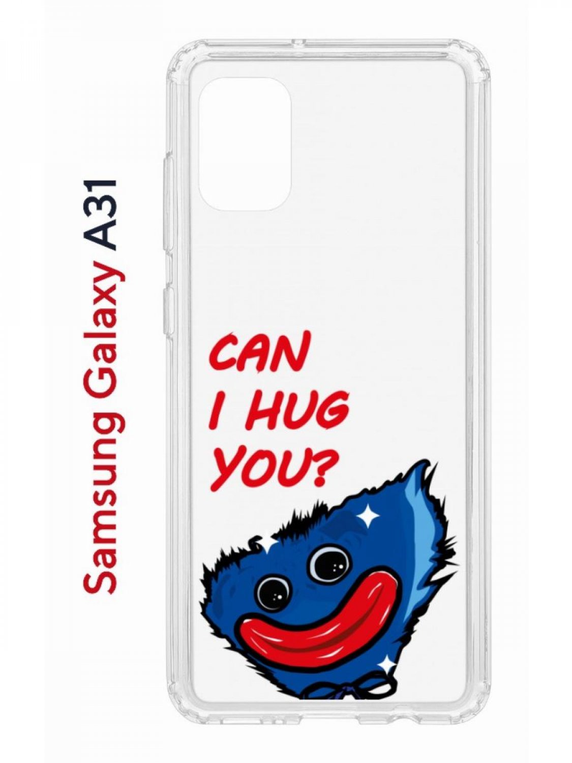 Чехол на Samsung A31 Kruche Print CAN I HUG YOU, противоударный бампер, с защитой камеры