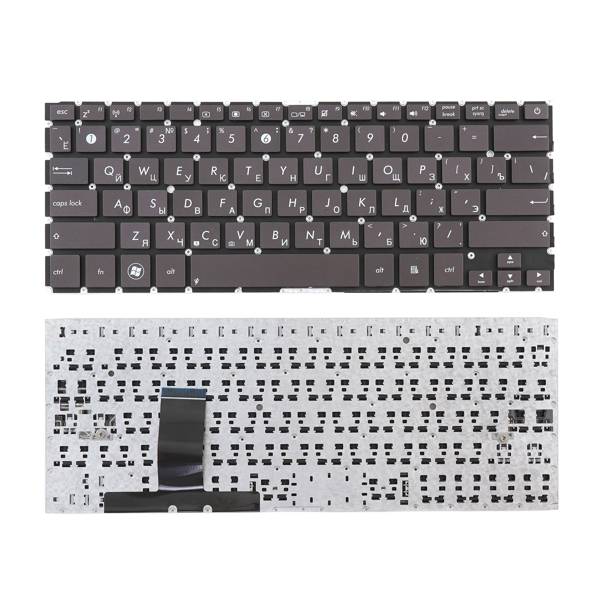 Клавиатура Azerty для ноутбука Asus UX31A/ UX32/ U38D черная без рамки/ без подсветки