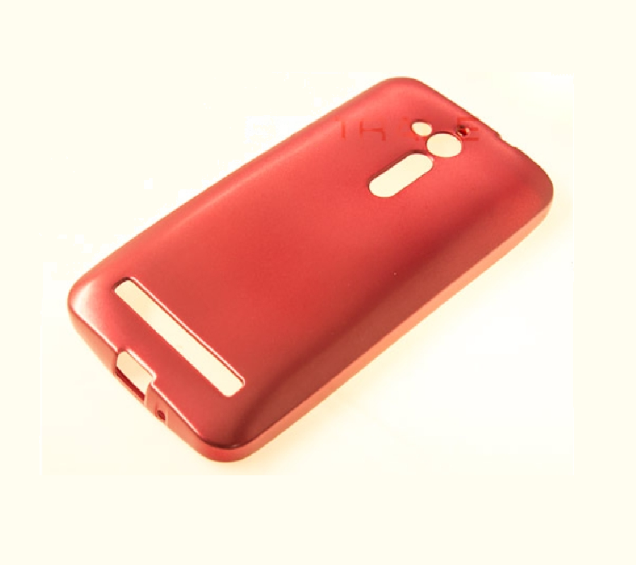 Силиконовый чехол TPU Case Металлик для ASUS ZB500KL Zenfone GO красный