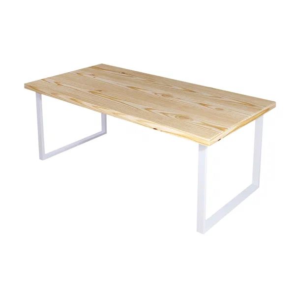 Журнальный стол Solarius Loft металл-дерево 140х70х50, без шлифовки и покраски,белые ножки