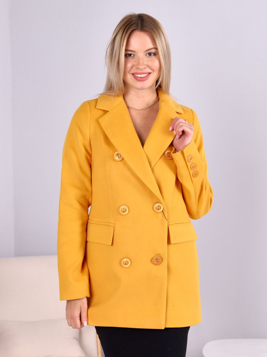 Пальто женское Louren Wilton 2201-N желтое 42 RU