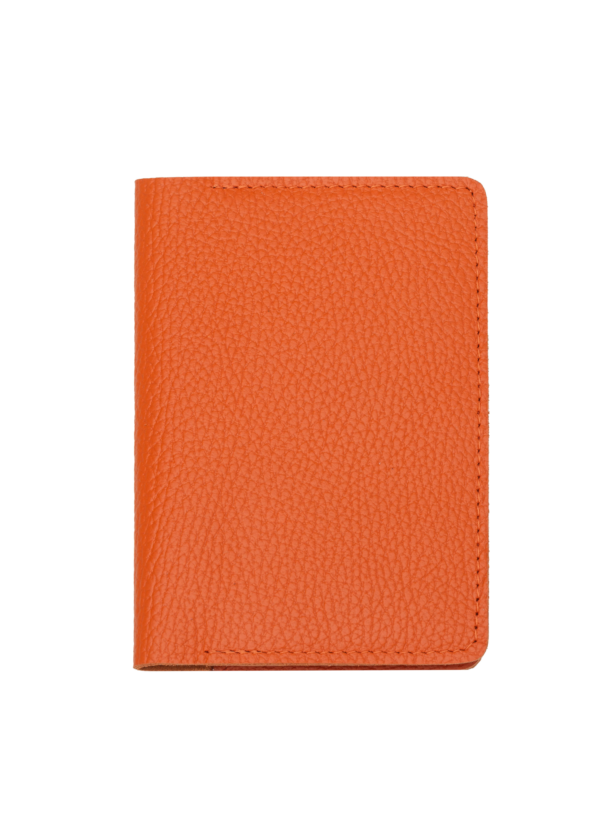 Обложка для паспорта женская Leather Collection ПГ-52 оранжевая
