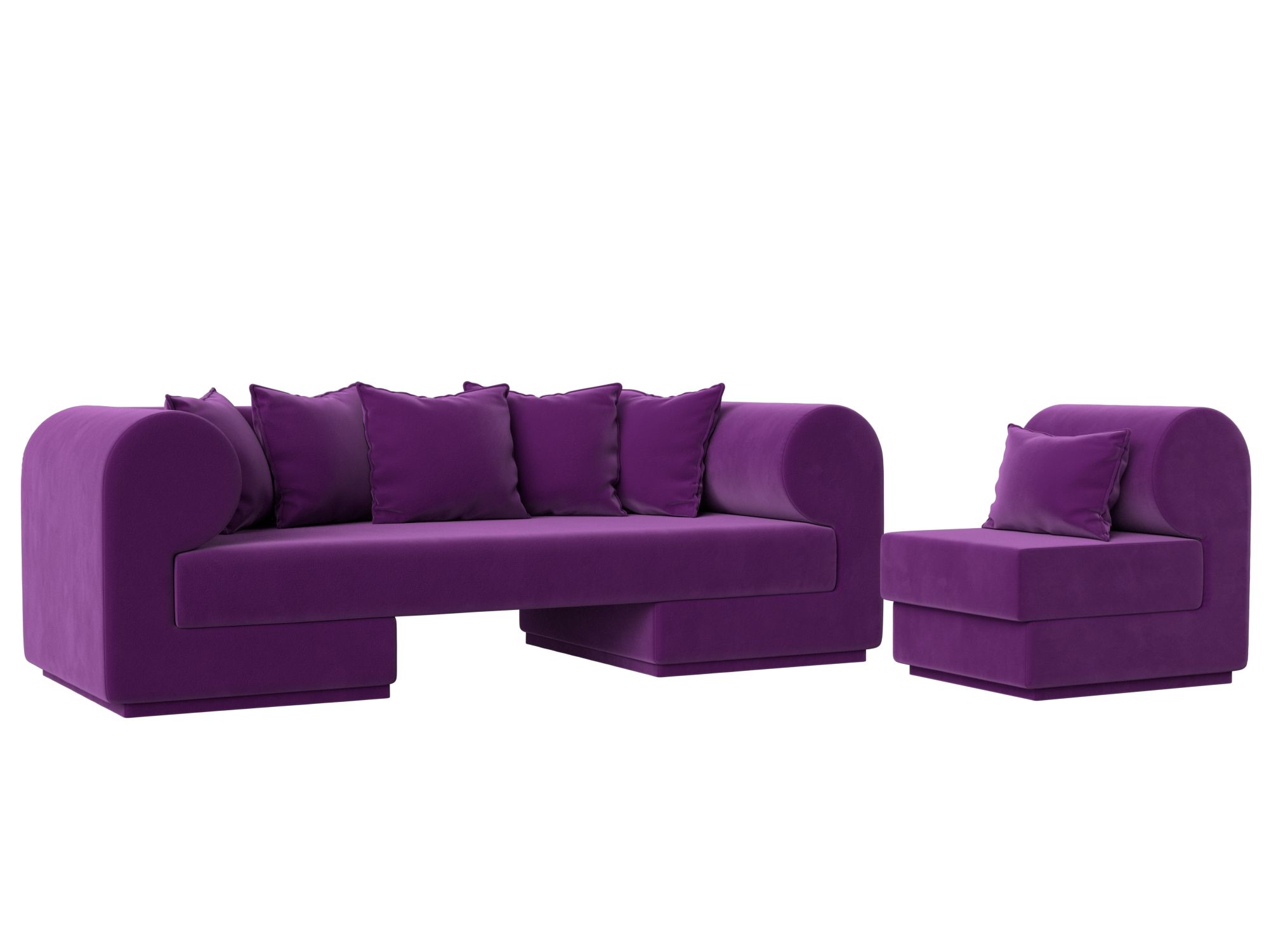 Набор Кипр-2 (диван, кресло) микровельвет фиолетовый