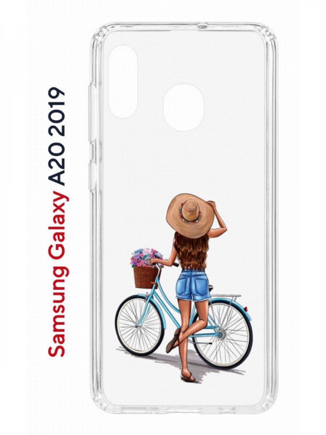 Чехол на Samsung A20/A30 2019 Kruche Print Велосипедная прогулка, противоударный бампер