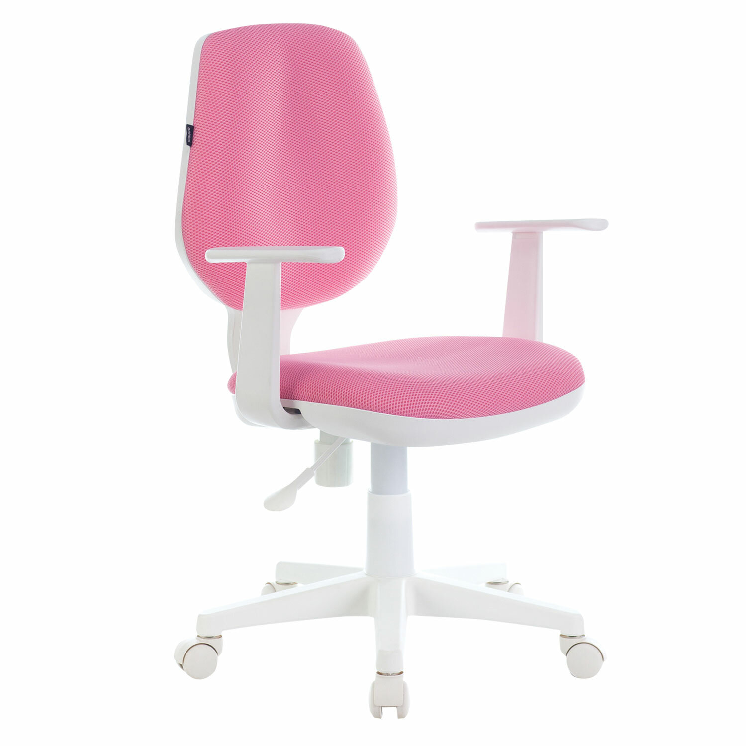 Кресло BRABIX Fancy MG-201W с подлокотниками пластик белый, розовое