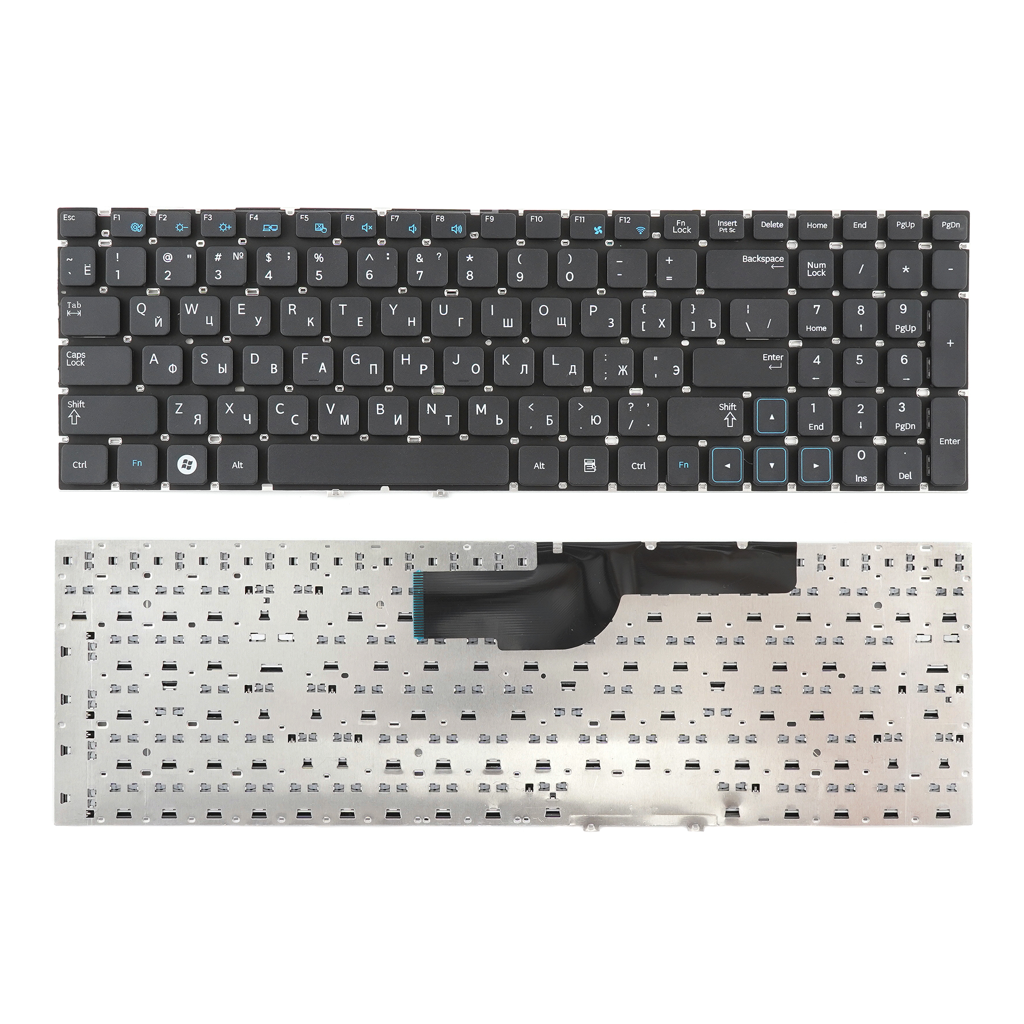 Клавиатура Azerty для ноутбука Samsung NP300E5A/ NP300V5A/ NP305V5A черная без рамки