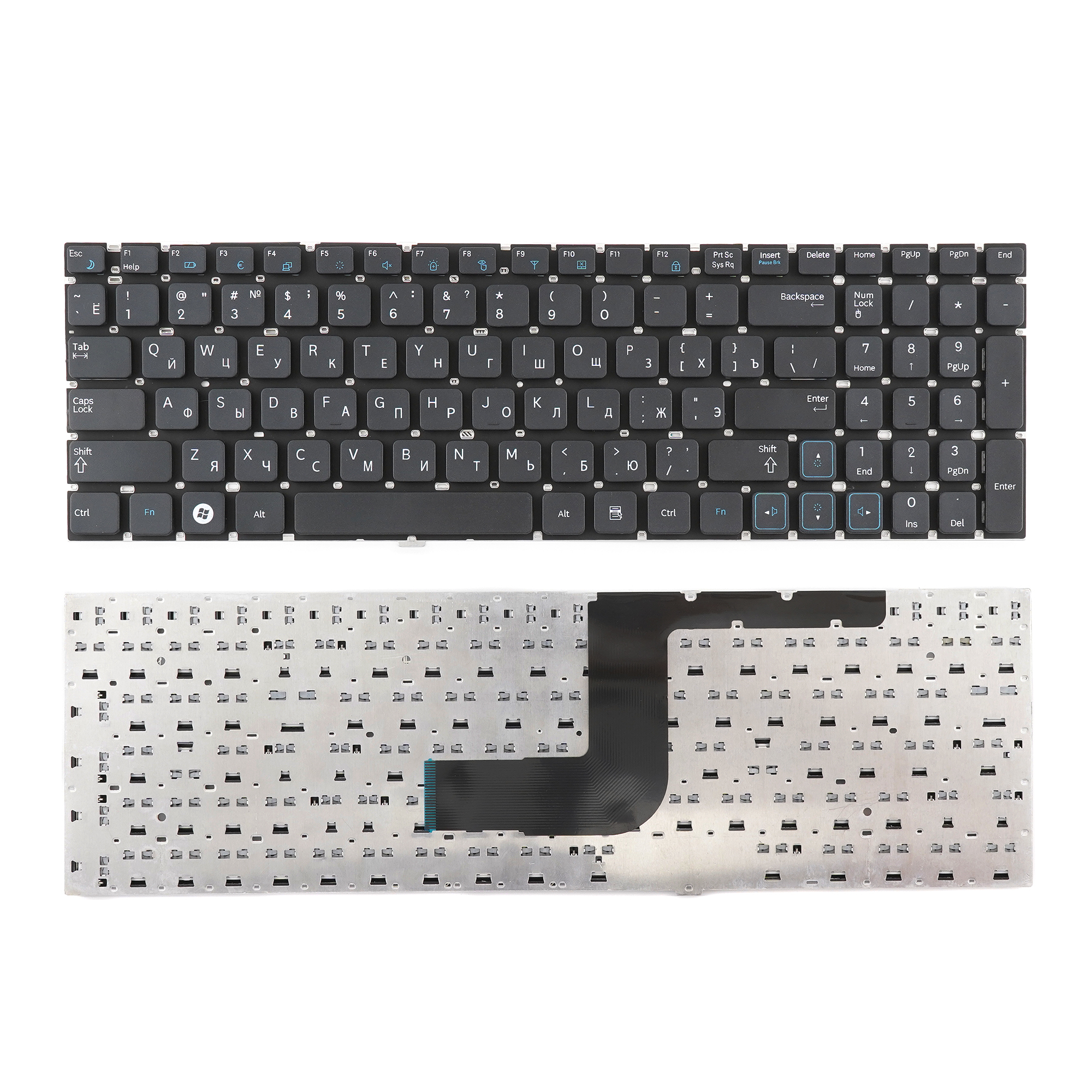 Клавиатура Azerty для ноутбука Samsung RC508/ RC510/ RV509 черная без рамки